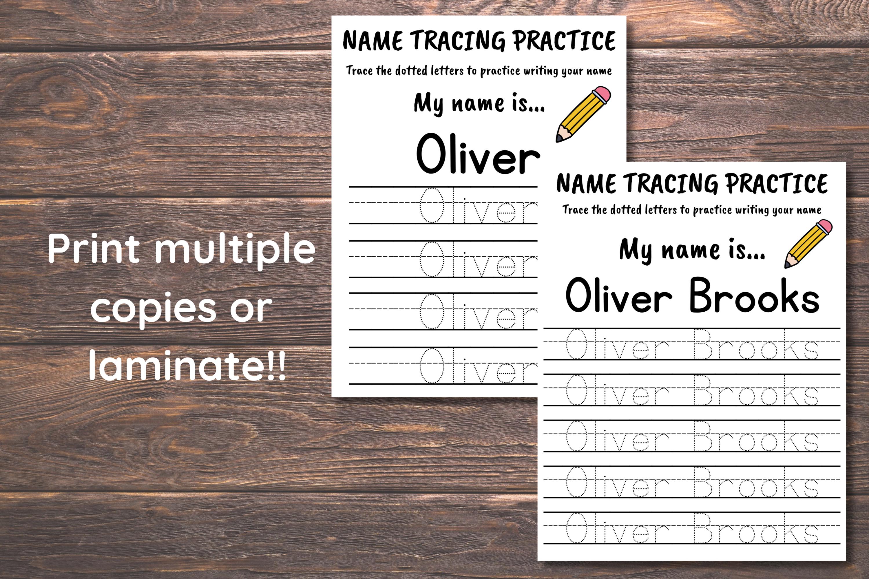 Pre-k Custom Name Tracing Worksheet, Personalized Name Tracing PDF ...