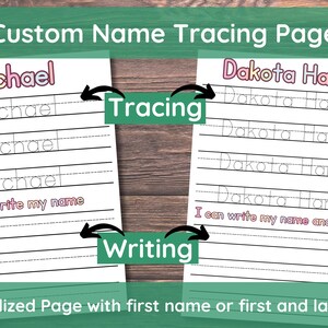 Custom Name Tracing Sheet Handwriting Practice Personalized Name Trace ...