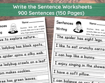 25 Printable Sentence Writing Worksheets, Write the Sentence Worksheets ...