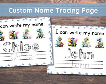 Custom Name Tracing Sheet Handwriting Practice Personalized Name Trace ...