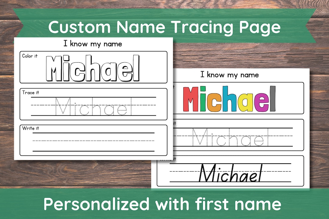 Custom Name Writing Activity,name Tracing Worksheet Printable,dry Erase ...