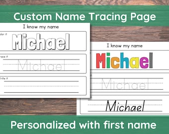 Custom Name Writing Activity,name Tracing Worksheet Printable,dry Erase ...
