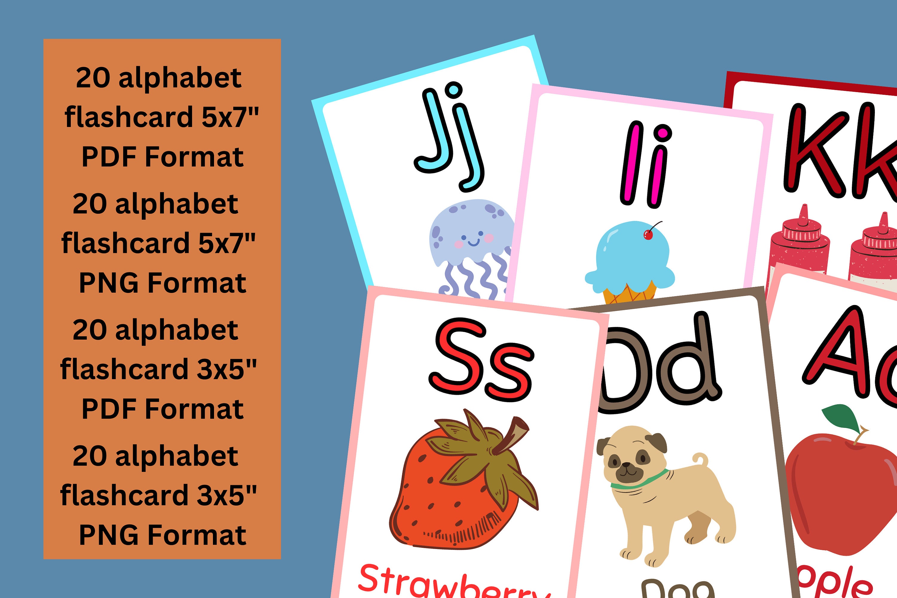 26 ABC Flash Cards Educational Cards A-Z Cards Learn Abcs - Etsy