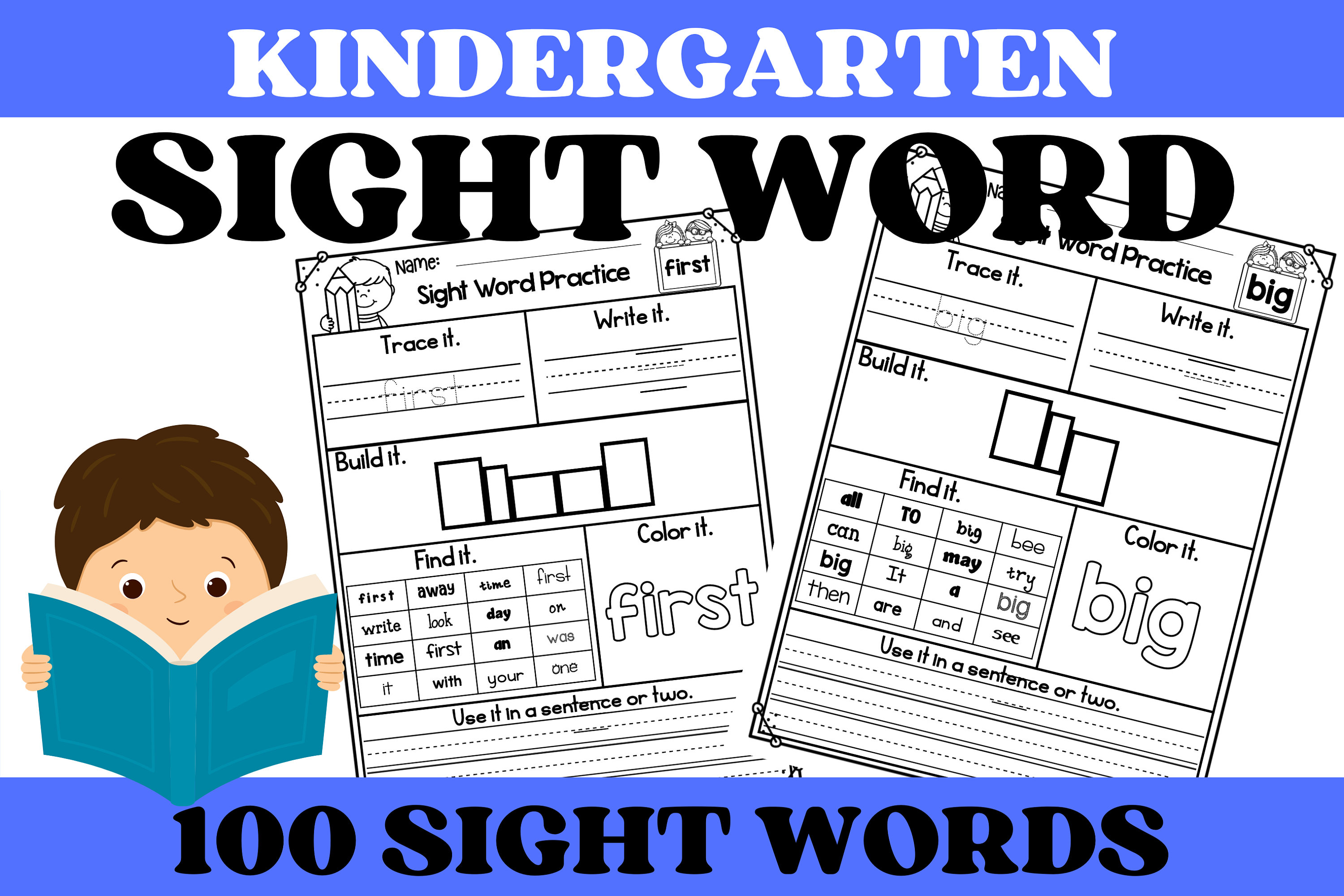 100 Printable Let's Learn Fry 1st Hundred Sight Words - Etsy