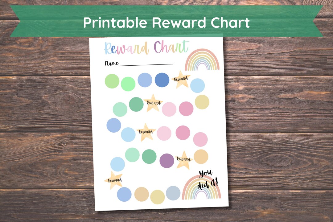 Printable Kids Reward Chart Printable Rainbow Sticker Chart for Kids ...