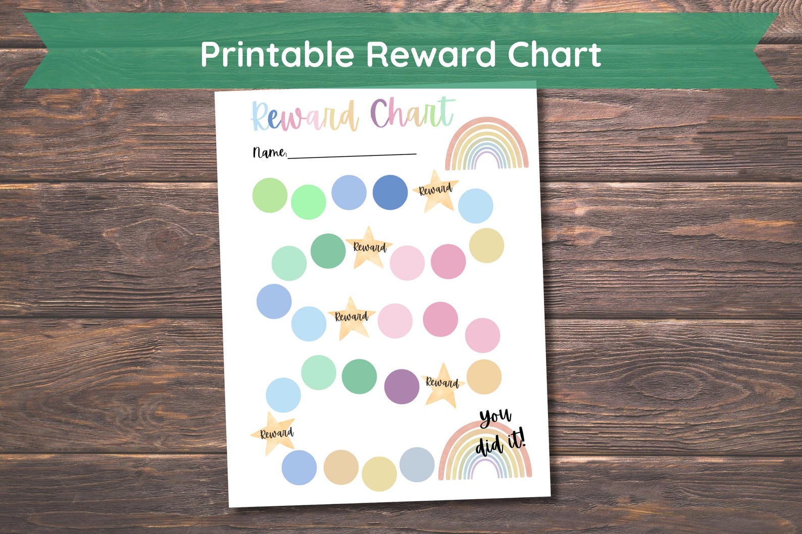Printable Kids Reward Chart Printable Rainbow Sticker Chart for Kids ...