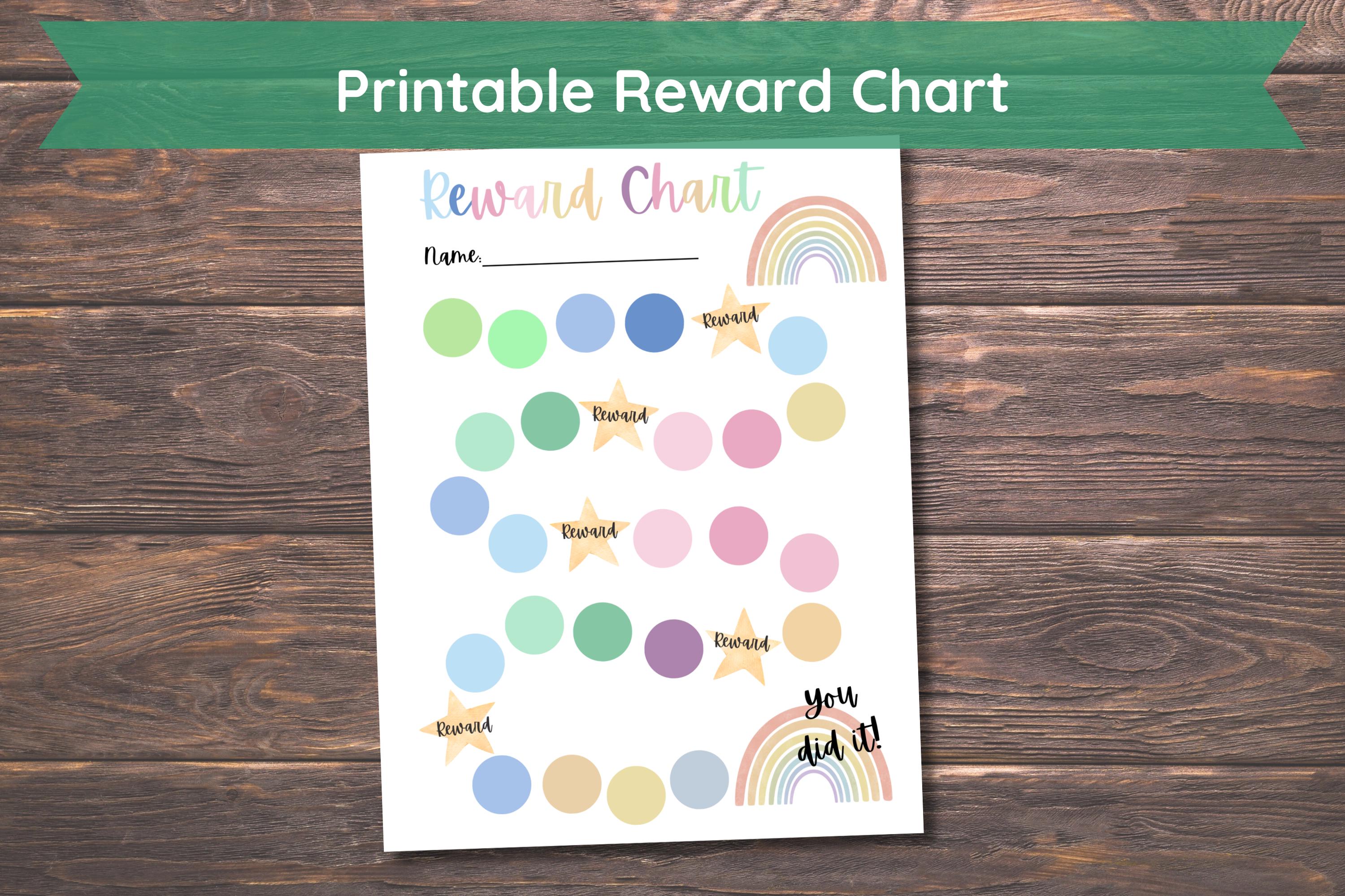 Printable Kids Reward Chart Printable Rainbow Sticker Chart for Kids ...