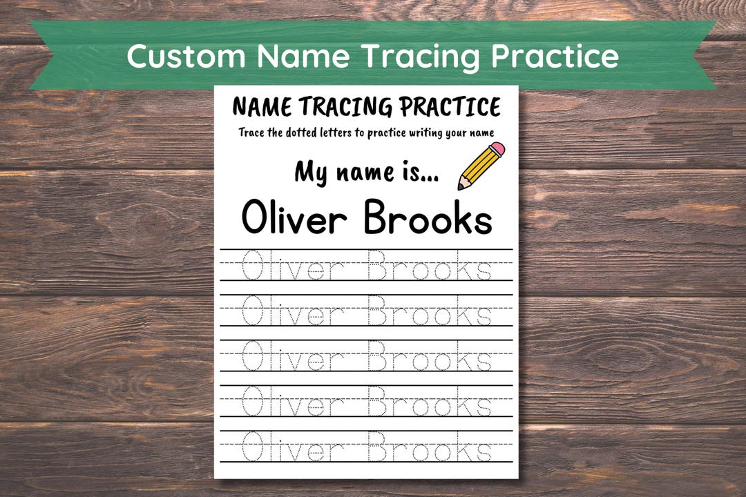 Custom Name Tracing Worksheet Sheet Handwriting Practice Personalized ...