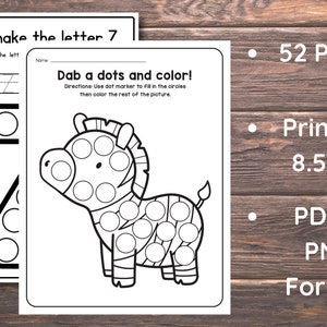 Alphabet Animal Dot Marker Worksheets, 52 Pages, Dot Marker Activities ...