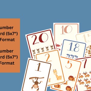 Numbers Flash Cards, Preschool Counting Flash Cards, Count and Clip ...