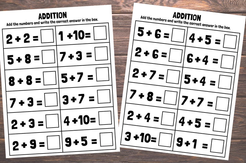 20 Printable Additition Fill in the Blanks Worksheets for Kindergarten ...