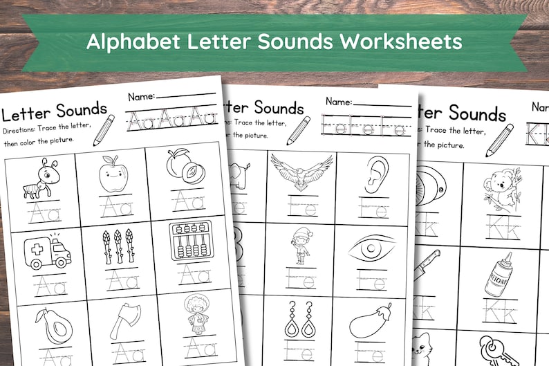 24 Printable Alphabet Letter Sounds Worksheets | Preschool-kdg Phonics ...
