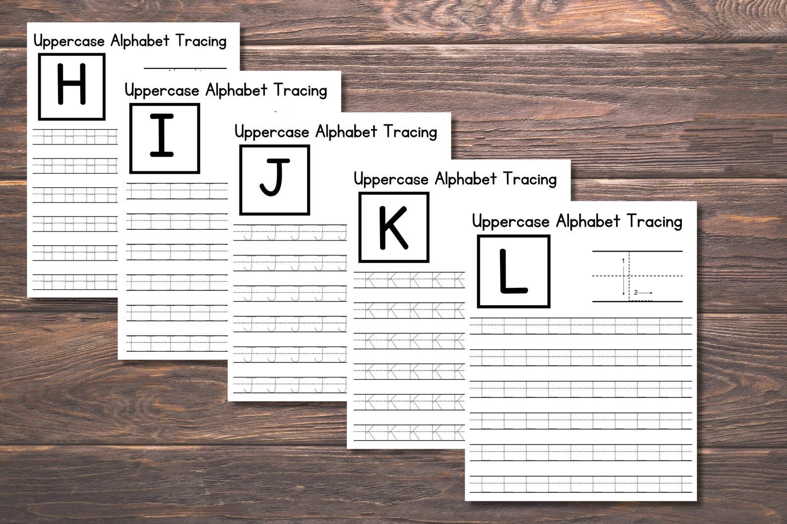 26 Printable Uppercase Alphabet Tracing Worksheets. Preschool ...
