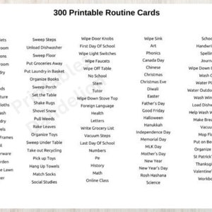 Kids Daily Responsibilities Chart, Printable Daily Routine, Chore Chart ...