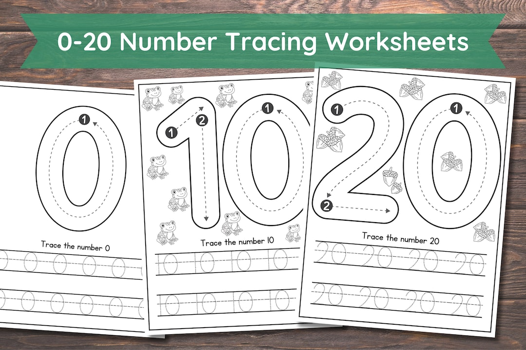 20 Number Tracing Worksheets, Traceable Numbers, Preschool Worksheets ...