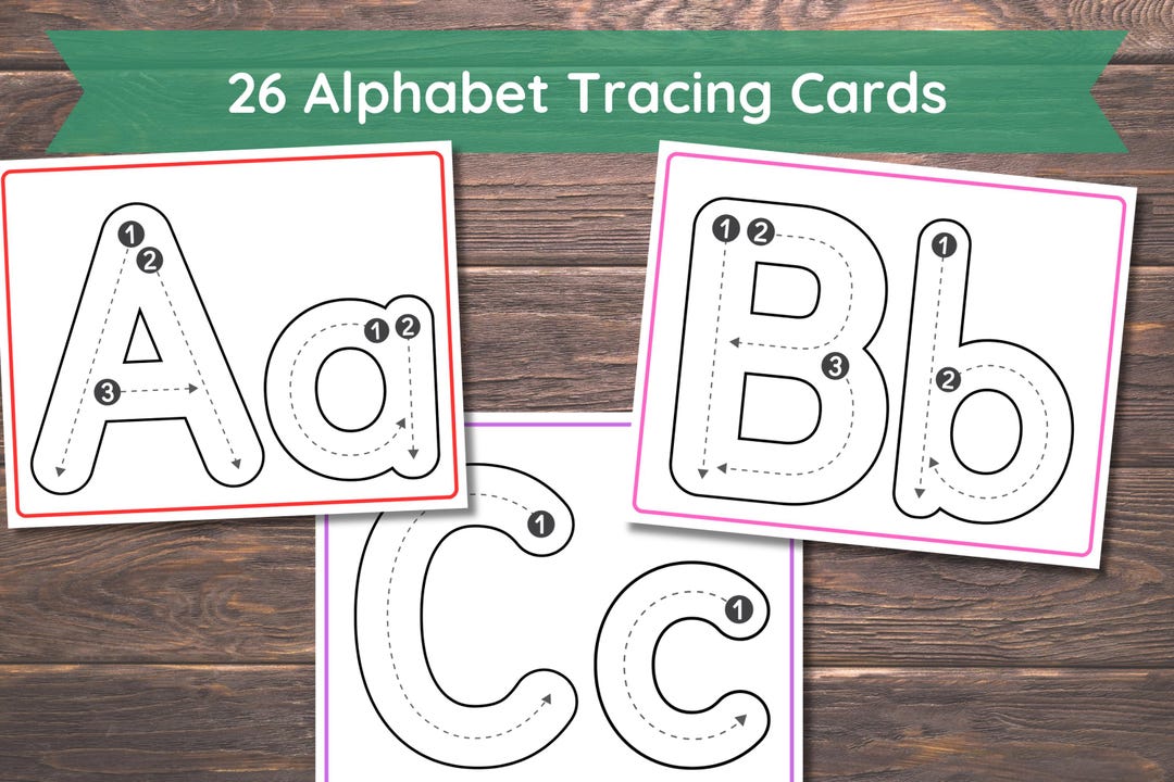 Alphabet Tracing Cards, Letter Tracing, Letter of the Alphabet ...