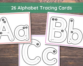 Alphabet Tracing Cards, Letter Tracing, Letter of the Alphabet ...