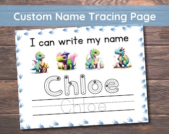 Custom Name Tracing Page Handwriting Practice Personalized Name Trace ...