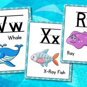 Printable Ocean Theme Alphabet Posters | ABC Letters Classroom Decor ...