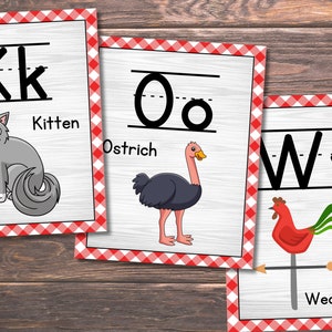 Printable Farm Theme Alphabet Posters | ABC Letters Classroom Decor ...