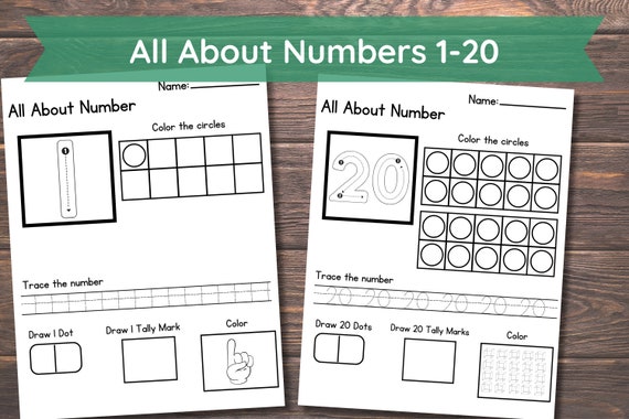 Recognizing Numbers 1 20 Worksheets