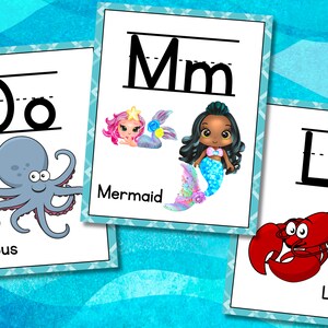 Printable Ocean Theme Alphabet Posters | ABC Letters Classroom Decor ...