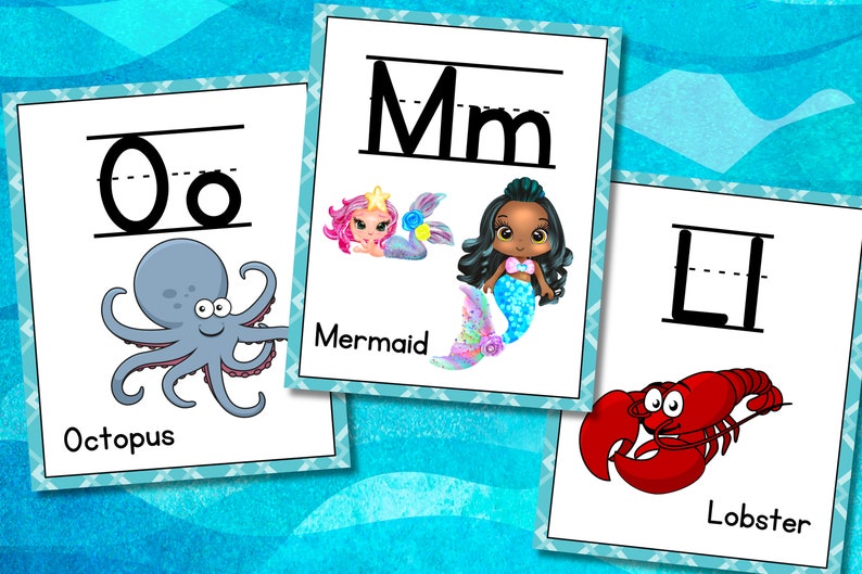 Printable Ocean Theme Alphabet Posters ABC Letters Classroom - Etsy ...