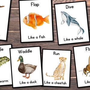 Animal Movement Cards, Movement Activity, Action Cards, Circle Time ...
