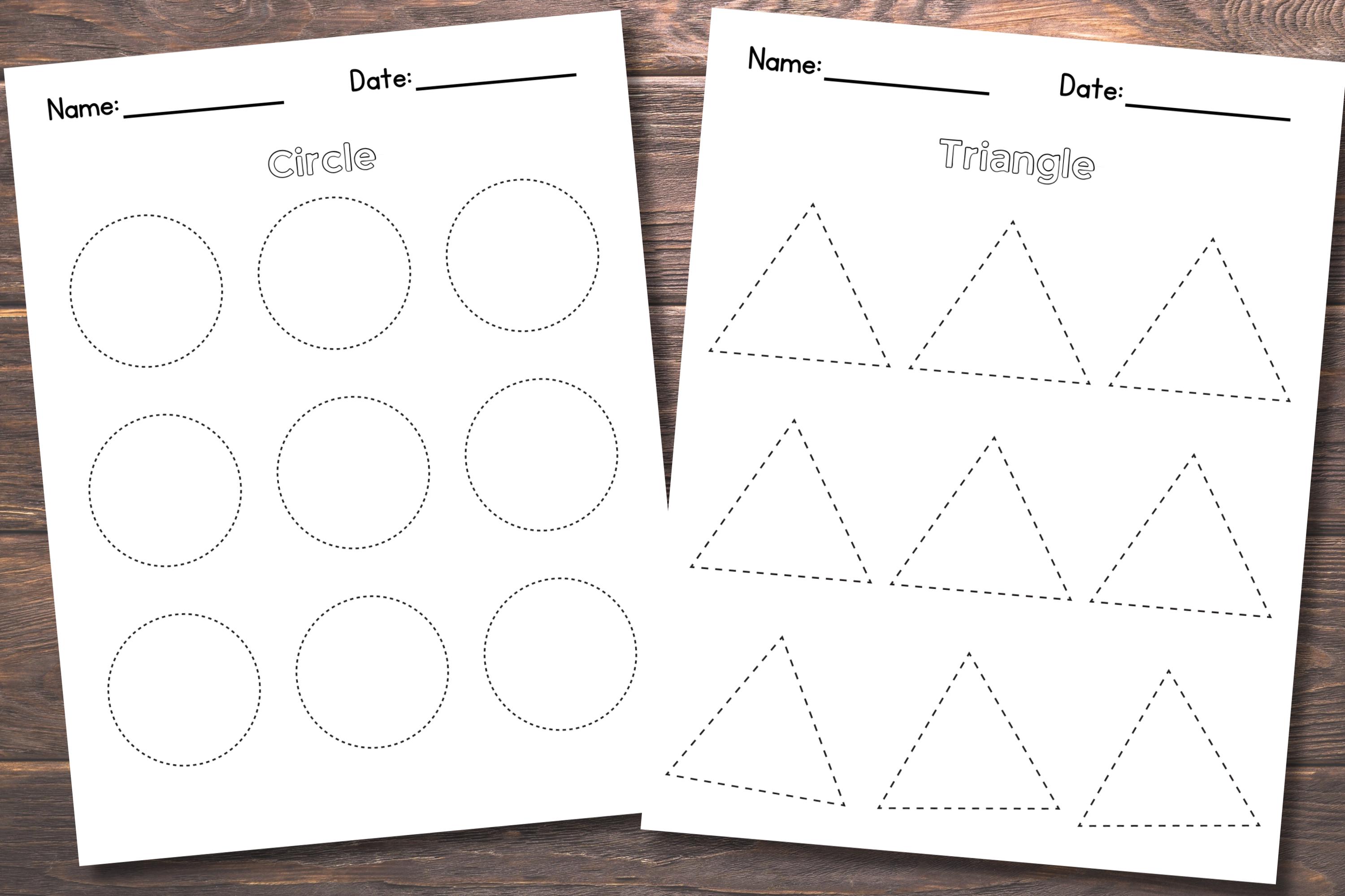 Preschool Shape Tracing, Basic Shape Tracing, Shape Tracing Worksheets ...