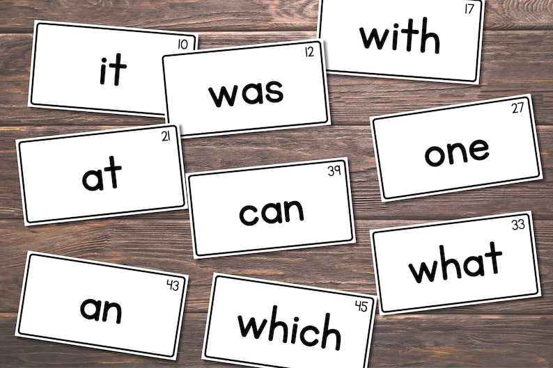 100 Printable Fry's First Hundred Sight Word Flashcards - Etsy