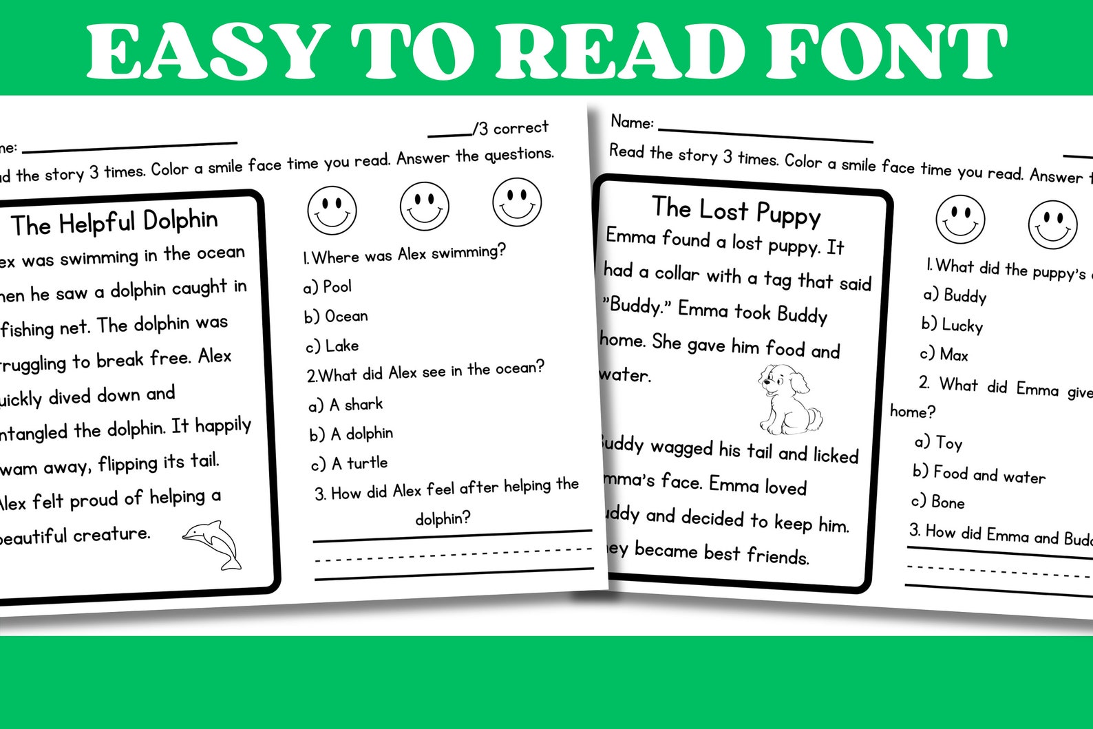 First Grade Reading Comprehension Worksheets Decodable Stories With ...