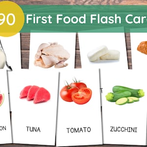 First Foods Flash Cards, Real Pictures, 92 Montessori Cards, Toddler ...