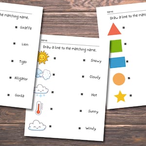 Printable Matching Names Worksheets, Match the Name, Kindergarten ...