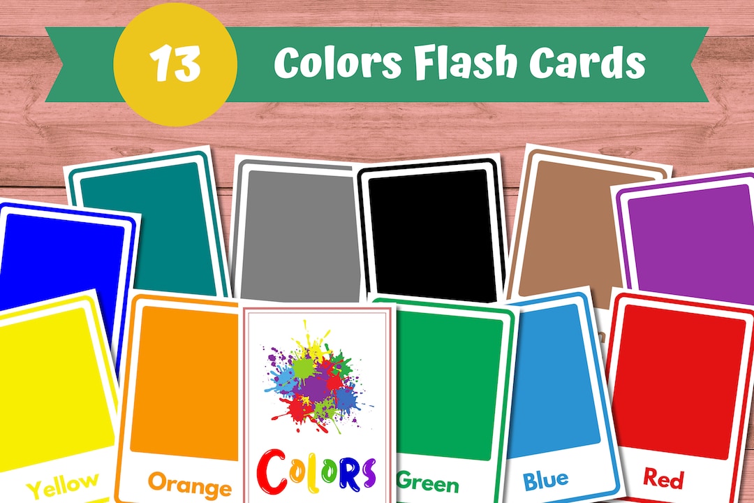 13 Color Cards, Montessori Flashcards, Pre-school Cards, Educational ...