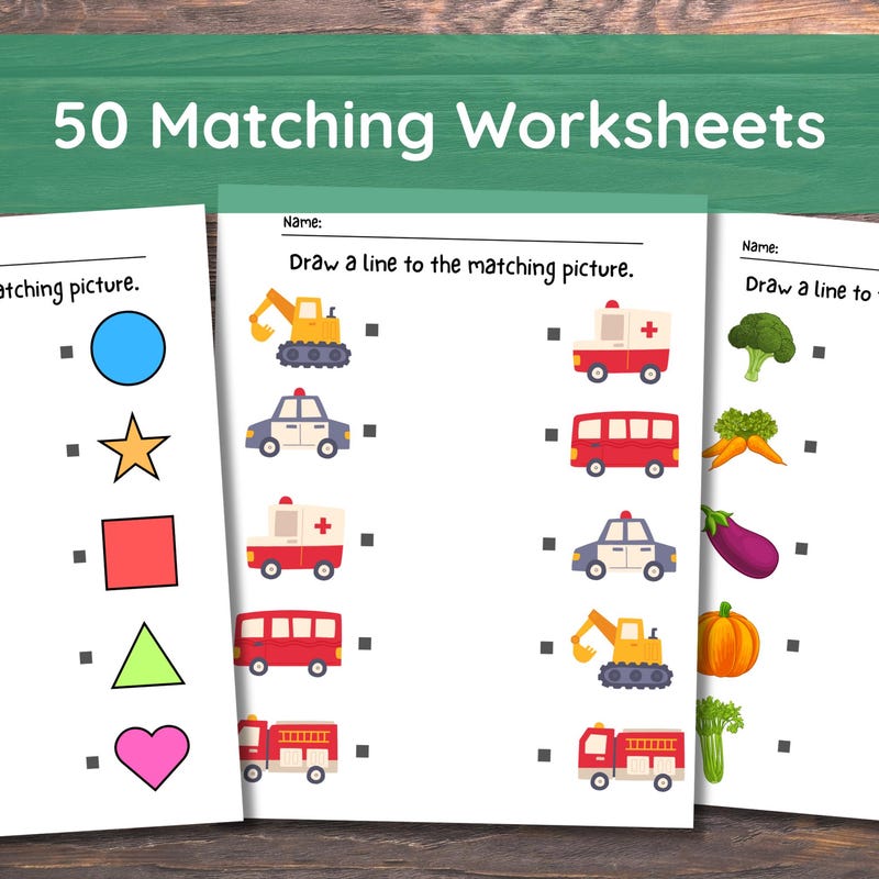 Name Worksheet Match - Etsy
