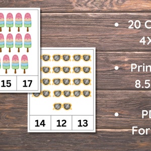Summer Count and Clip Cards, Preschool Printable, Preschool Math ...