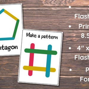 Popsicle Sticks Shapes Patterns Activity Game for Toddlers Montessori ...