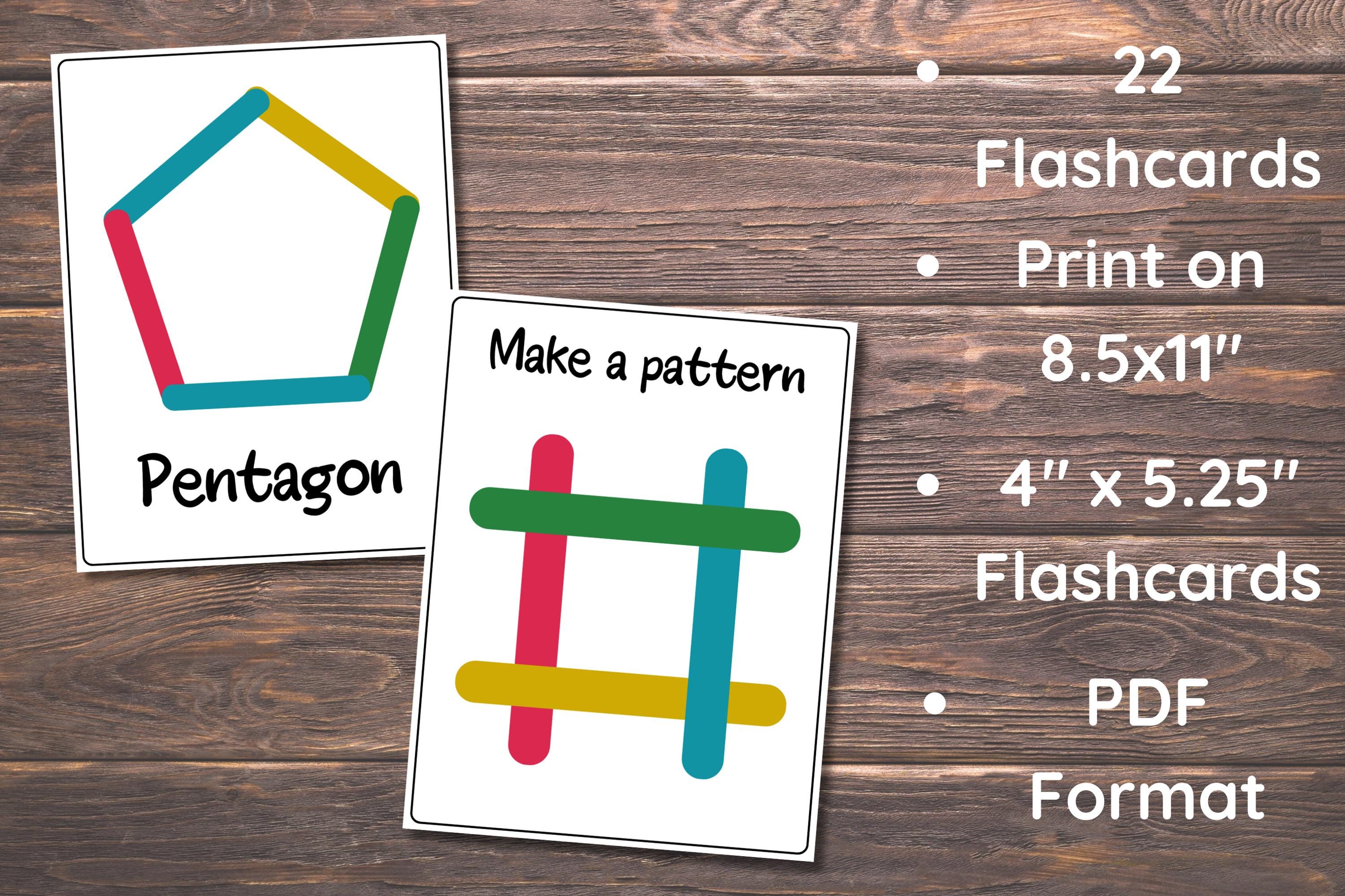 Popsicle Sticks Shapes Patterns Activity Game for Toddlers Montessori ...