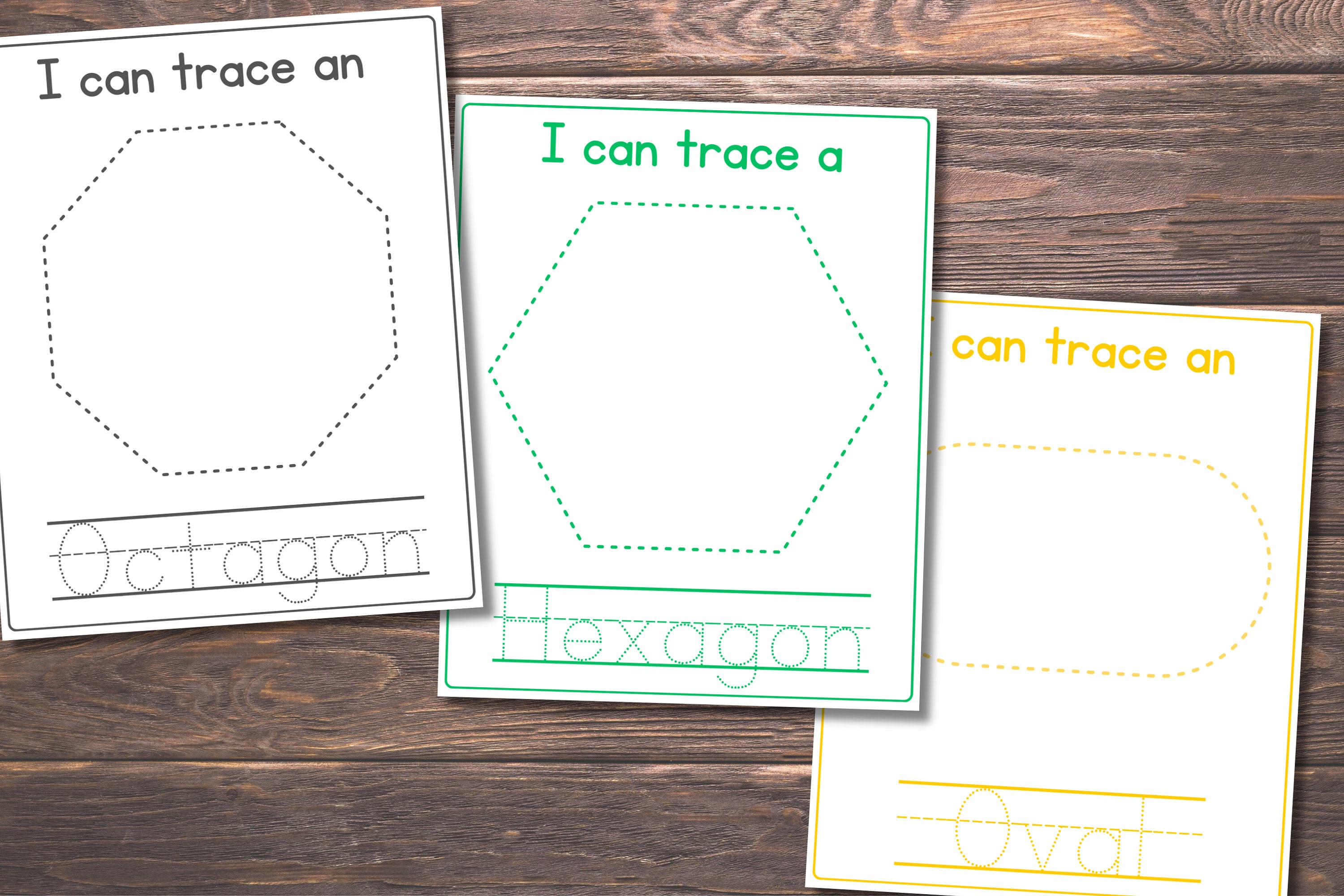 Shapes Tracing Mats Visual Cards Montessori Toddler Activities ...