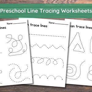 30 Jumbo Tracing Worksheets, Printable Preschool Trace Pages ...