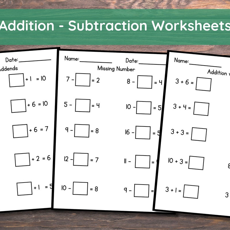 Math Worksheets - Etsy