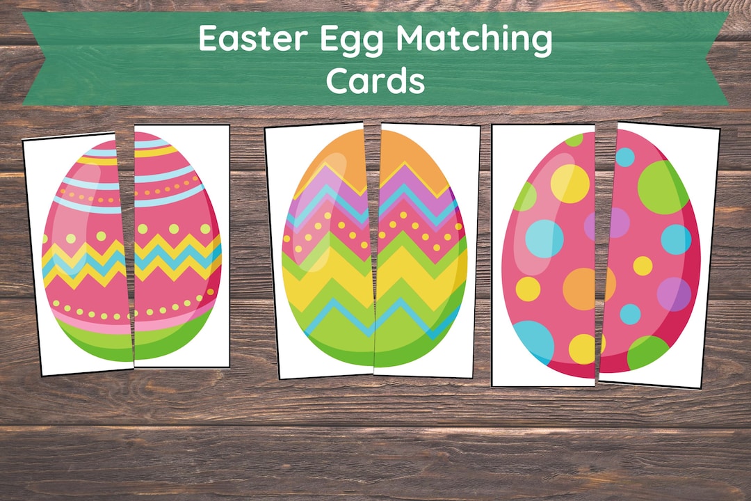 Easter Egg Match Cards, Matching Activity, Preschool Worksheets ...