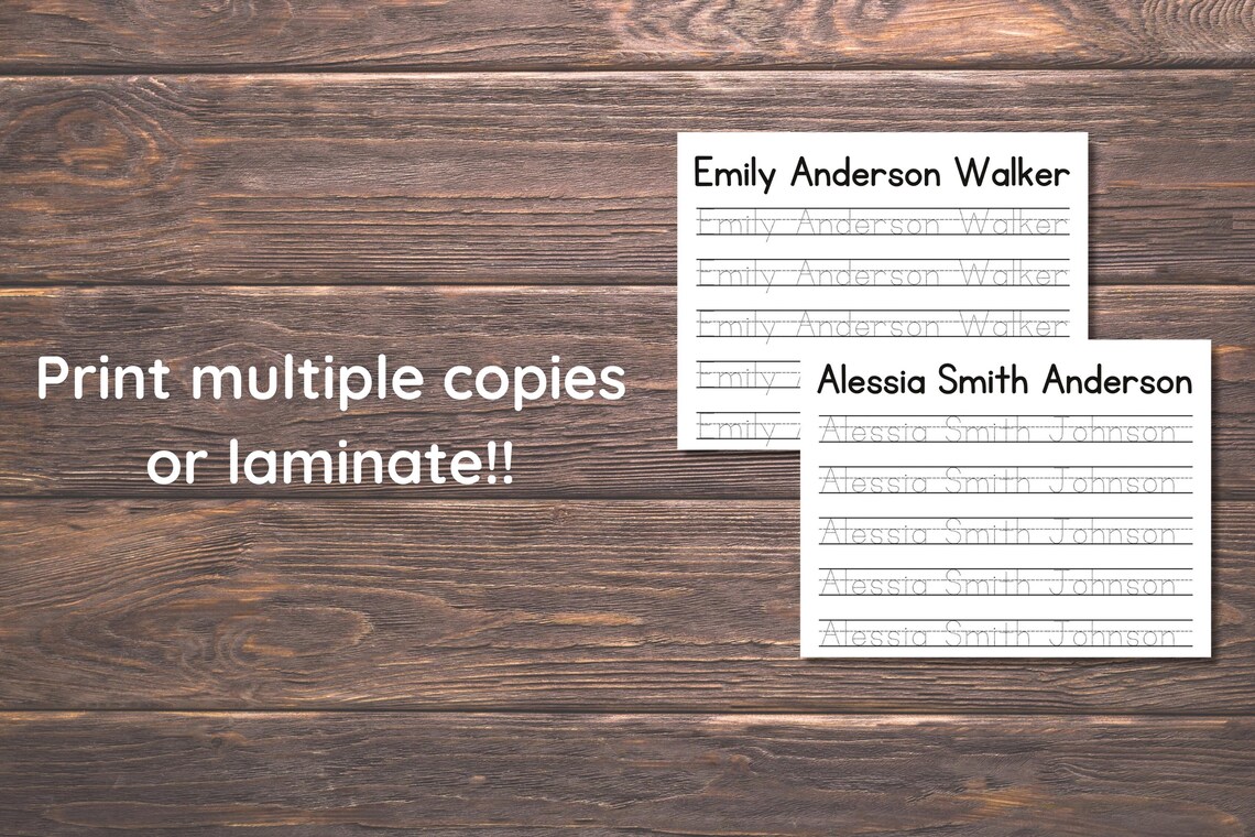 Custom Full Name Tracing PDF | Personalized Handwriting Practice for ...