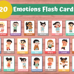 Emotion Flashcards | Feelings Flash Cards | Emotion Cards Toddler ...
