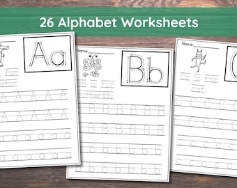 26 Printable Trace the Alphabet I Know My Letters Worksheets. Preschool ...