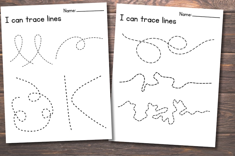 Preschool Line Tracing Worksheets Lines Trace Pages - Etsy Australia