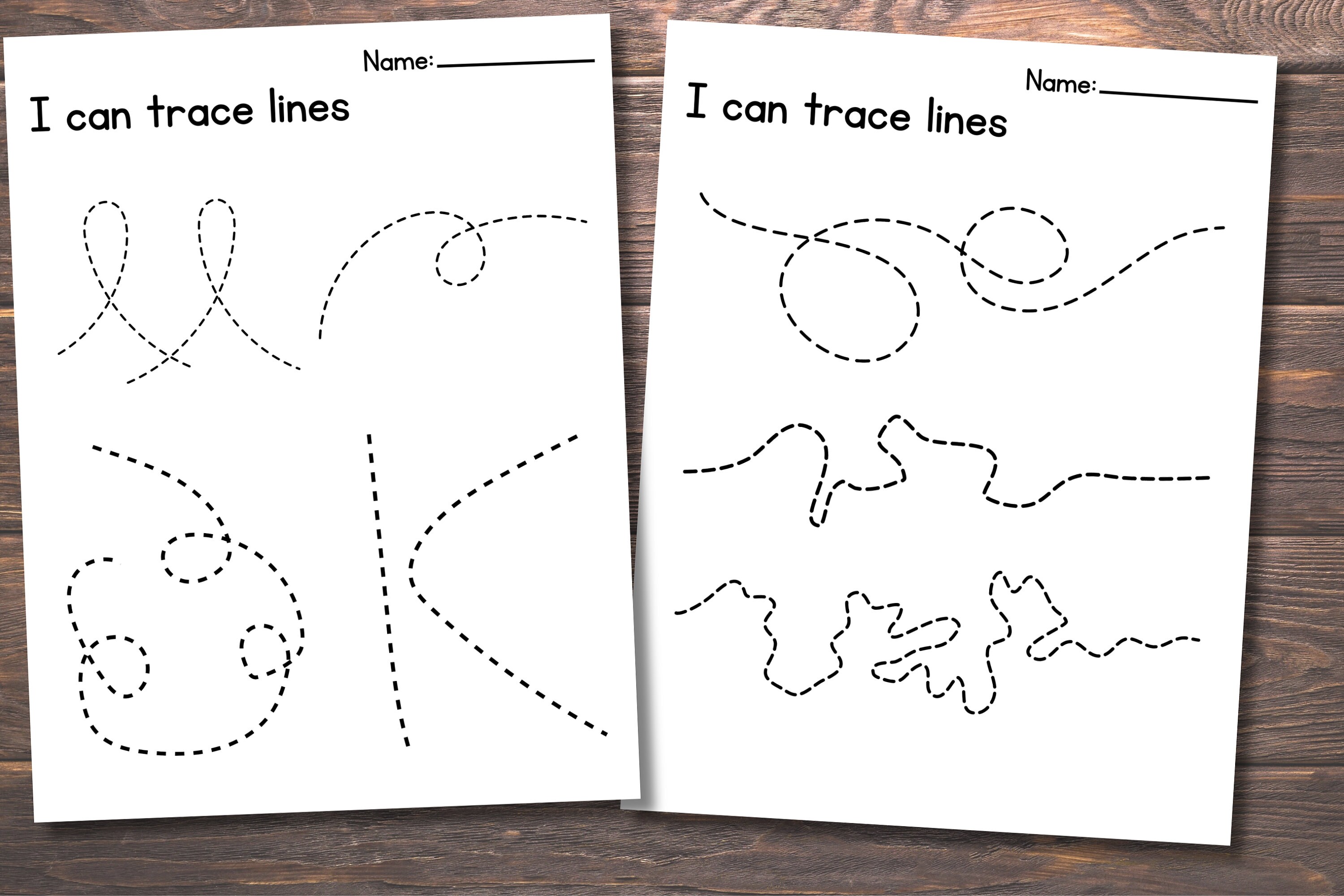 Preschool Line Tracing Worksheets Lines Trace Pages - Etsy Australia