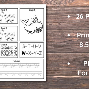 26 Alphabet Worksheets, Upper & Lowercase, Kindergarten,preschool ...