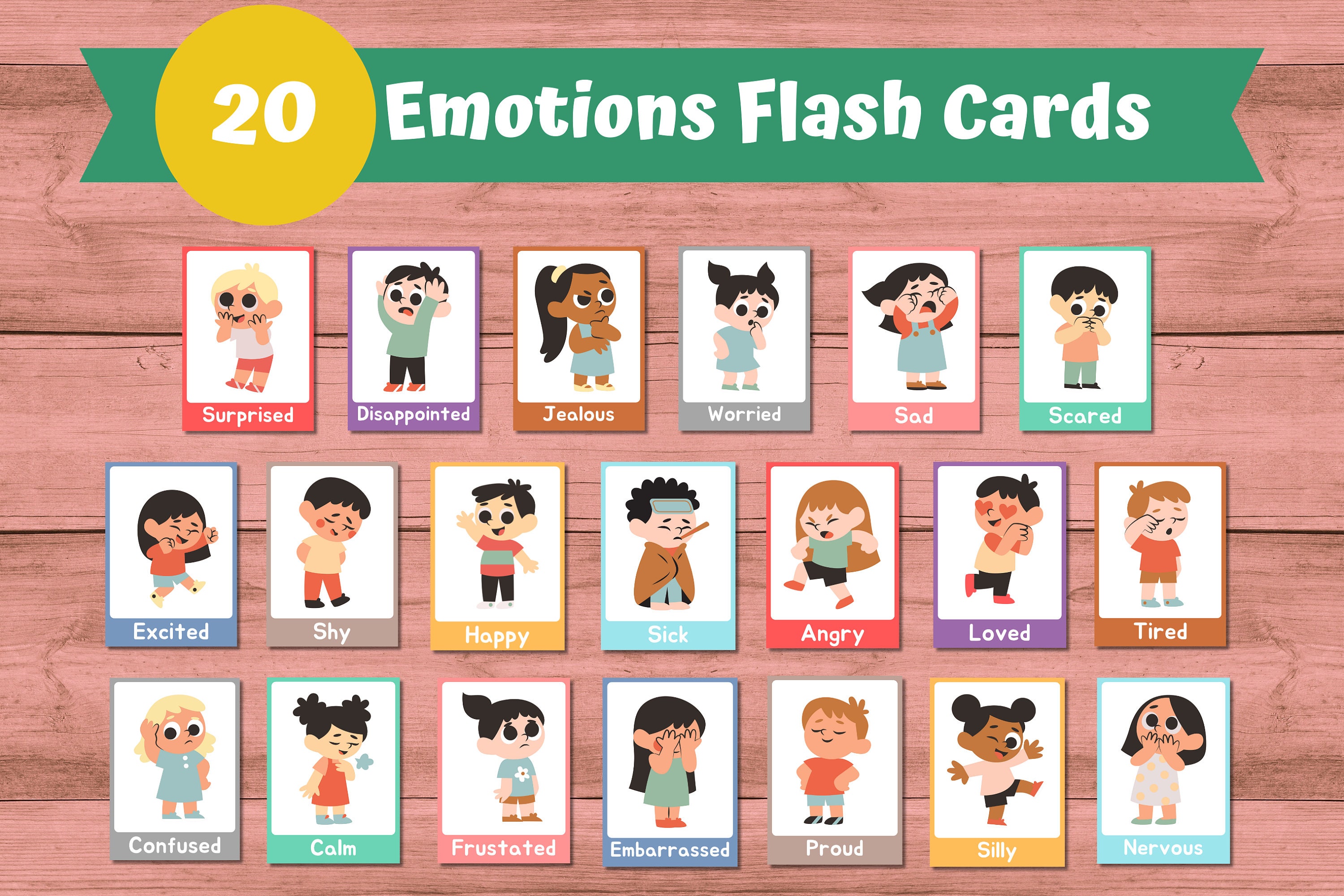 Emotion Flashcards Feelings Flash Cards Emotion Cards - Etsy