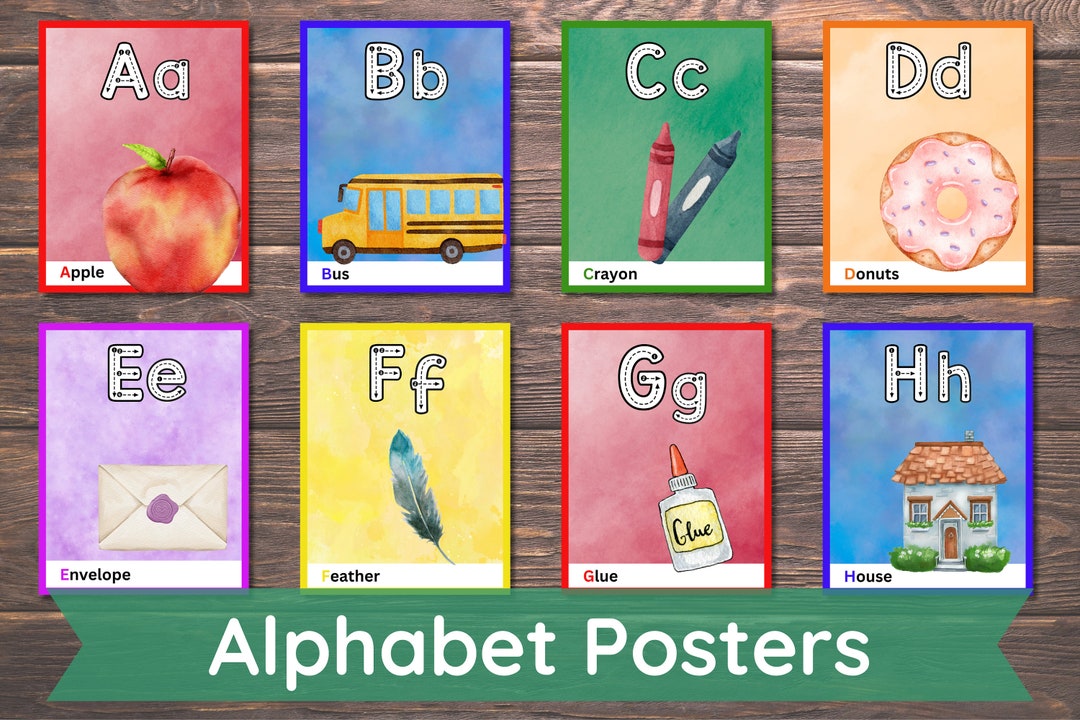Alphabet Posters | Letter Formation | Rainbow Watercolors | Classroom ...